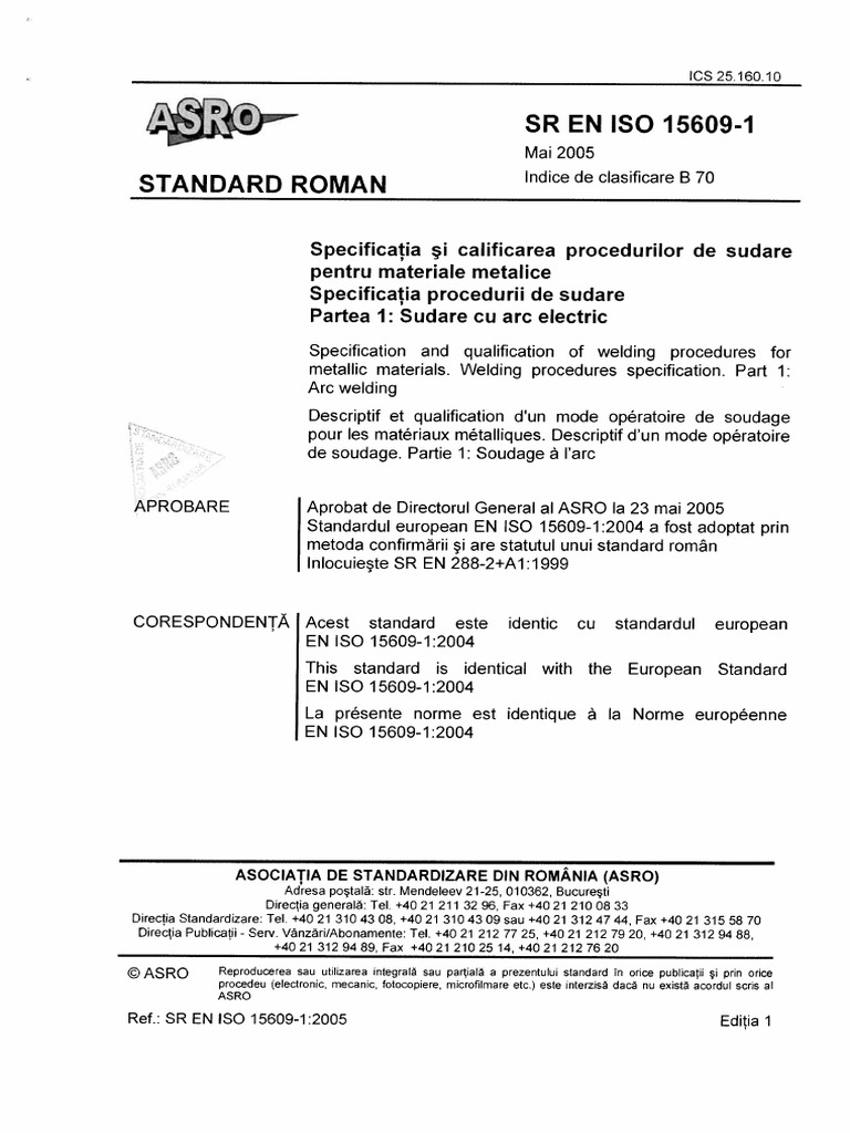 SR en Iso 15609-1 - 2005 PDF | PDF