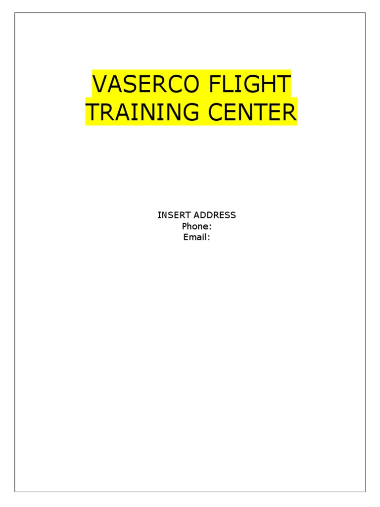 VASERCO Flight Training Business Plan | PDF | Airlines | Balance Sheet