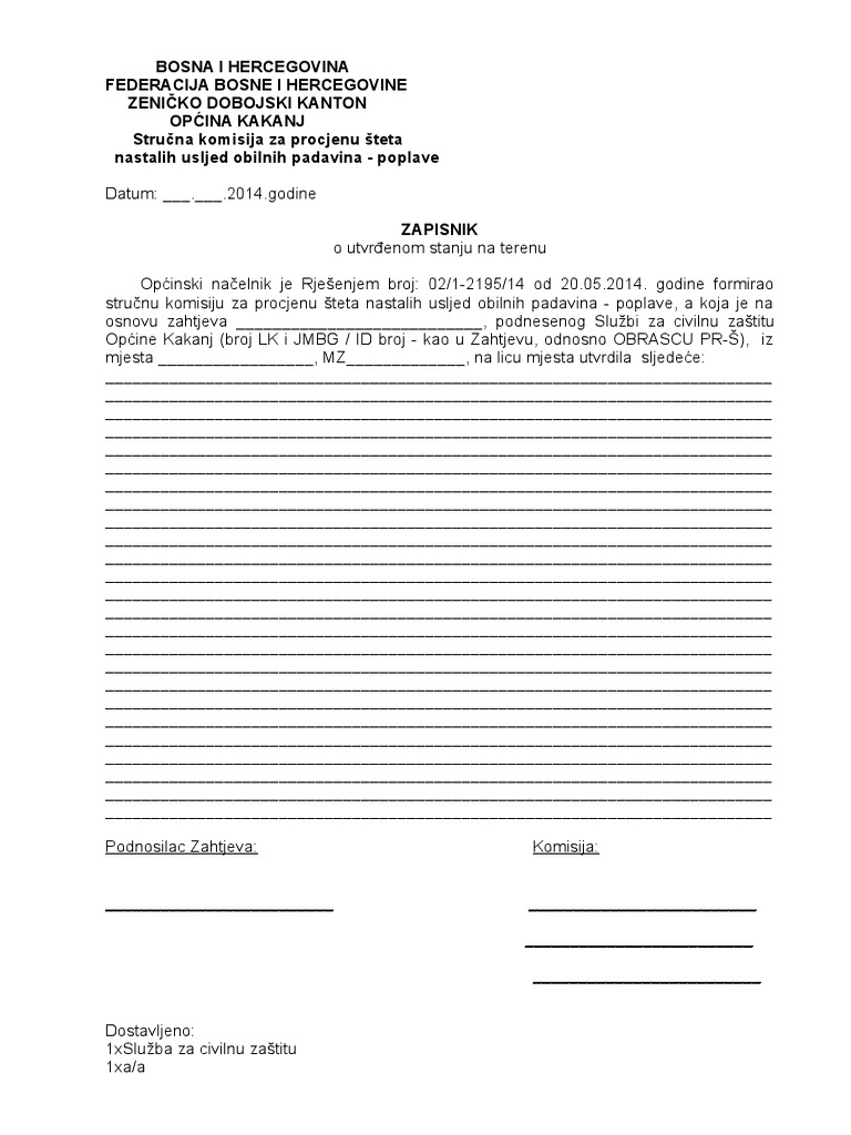 Zapisnik Obrazac | PDF