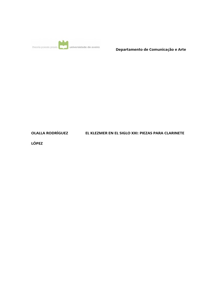 Klezmer Contemporáneo para Clarinete | PDF | El Holocausto | Judios