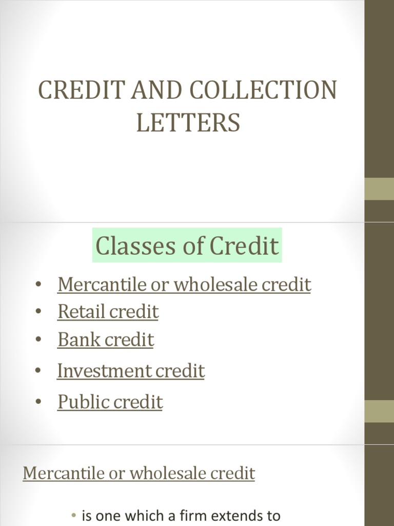 5 A Credit and Collection Letter | Download Free PDF | Credit | Finance ...