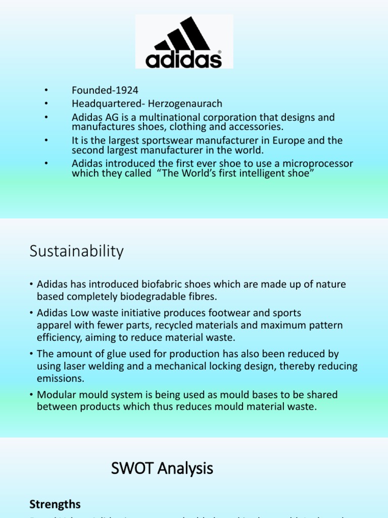 Adidas AG: A Leader in Global Sportswear Manufacturing and its ...