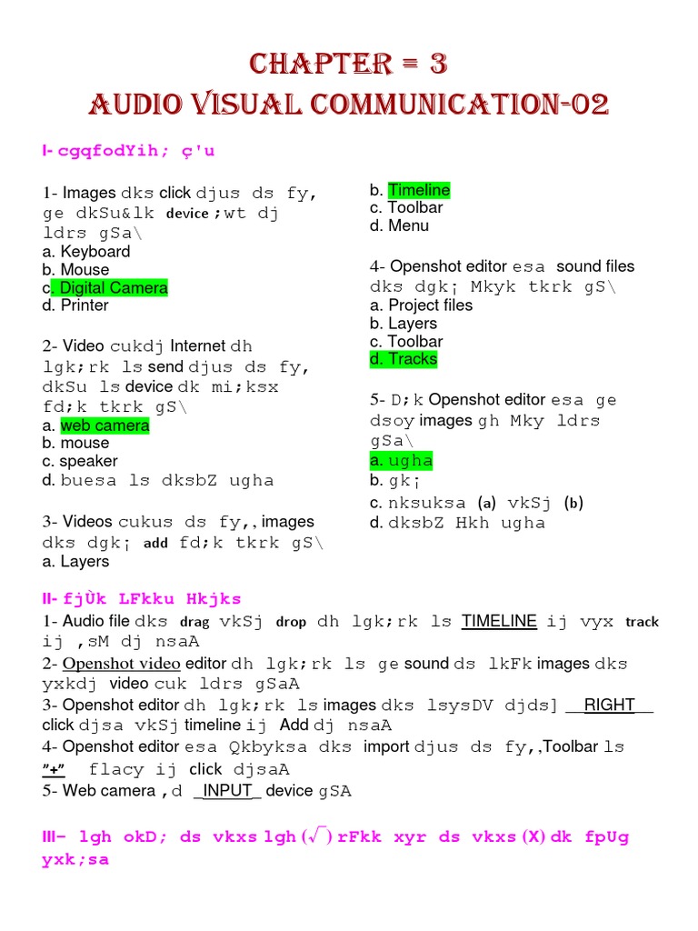 CLASS 7 CHAPTER 3 Audio Visual Communication | PDF