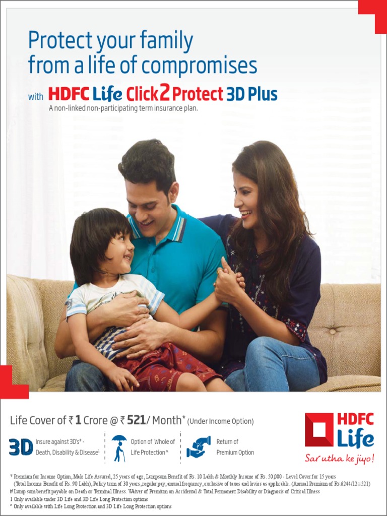 HDFC Life Click2Protect 3D Plus Plan | PDF | Present Value | Insurance