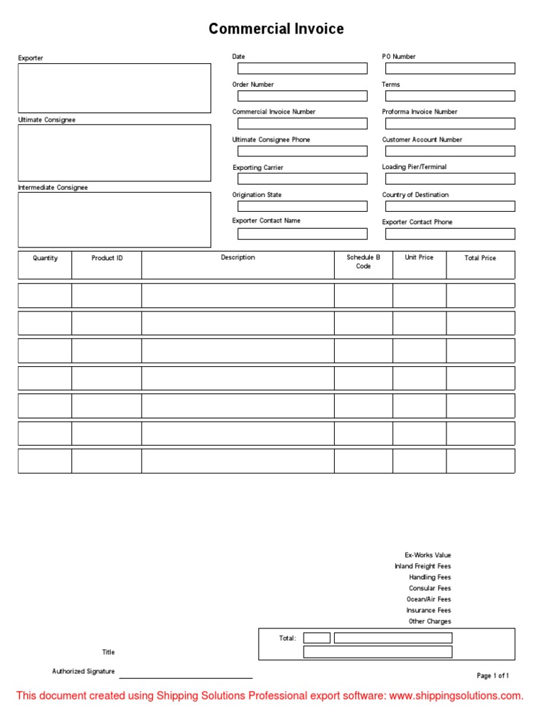 Commercial and Consular Invoice Guide | PDF