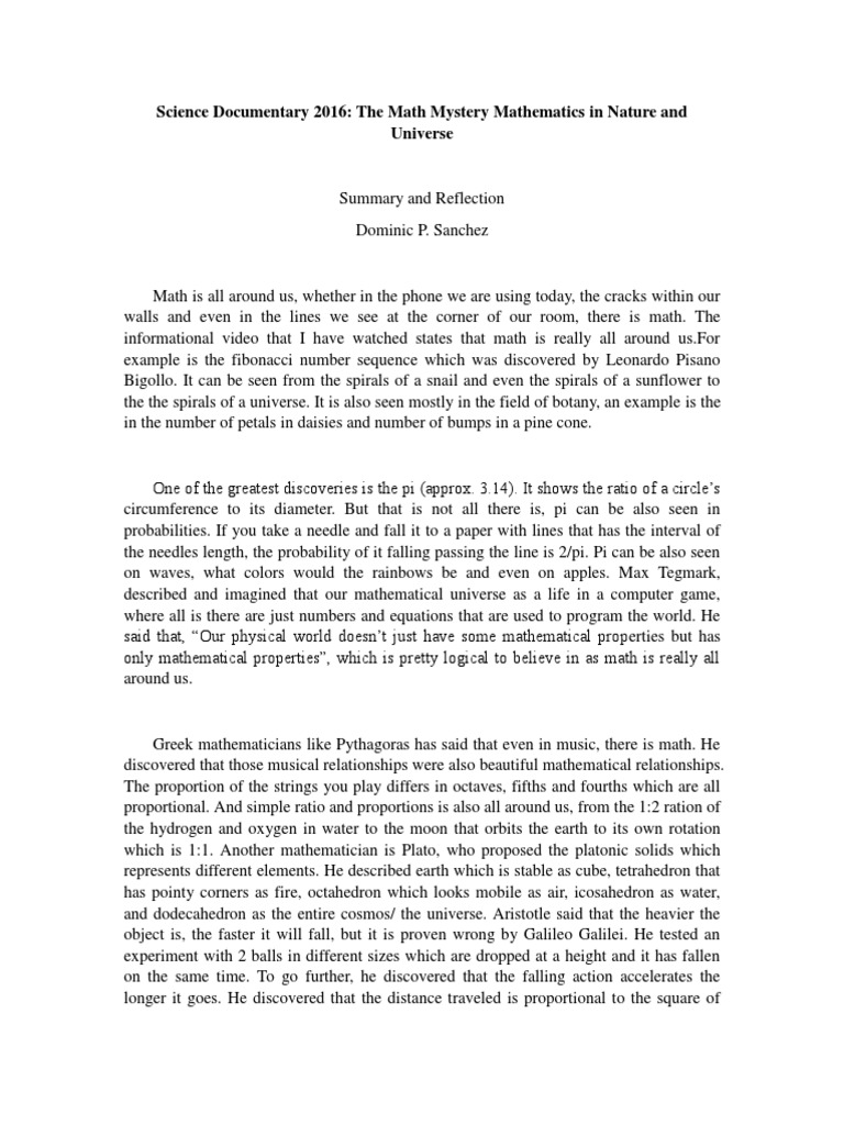 Math Is All Around Us | PDF | Pi | Force