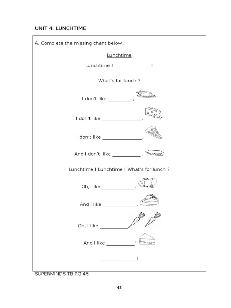 Cefr Unit 4. Lunchtime | PDF | Lunch | Eating Behaviors Of Humans
