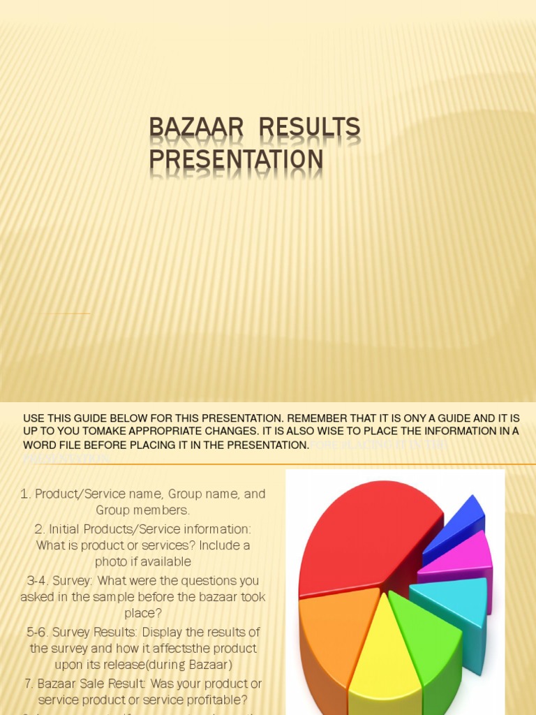 Bazaar Results Presentation | PDF