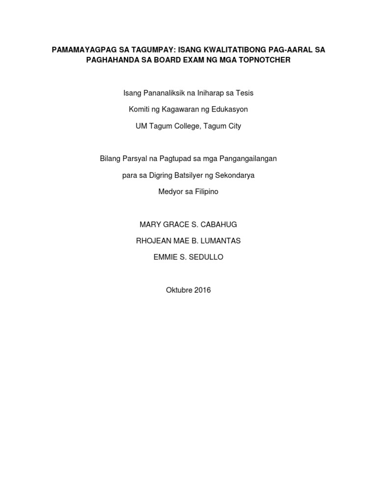 Sample Research Filipino | PDF