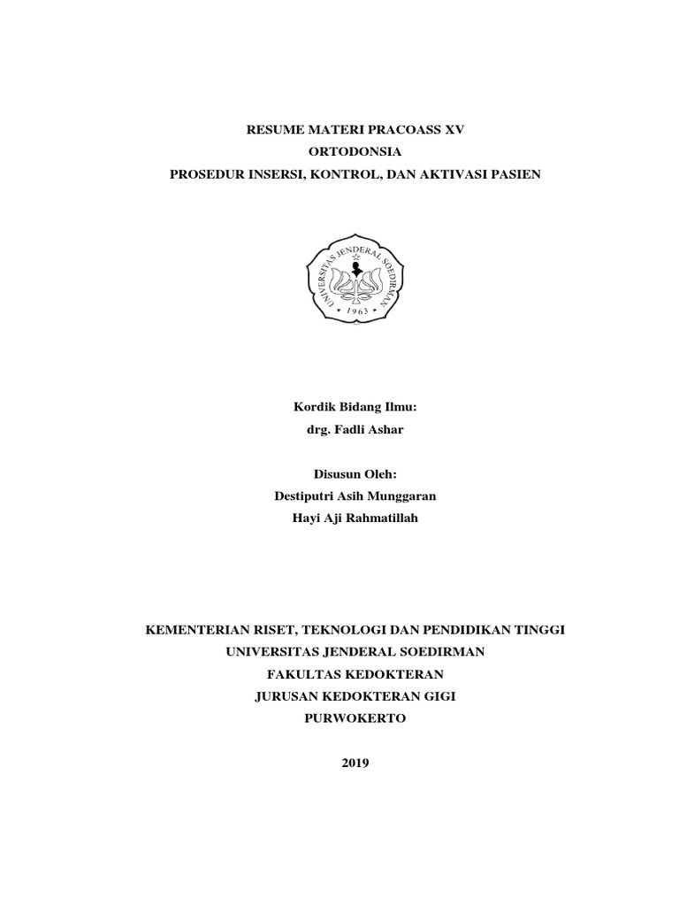 Insersi Piranti Lepasan Ortho | PDF