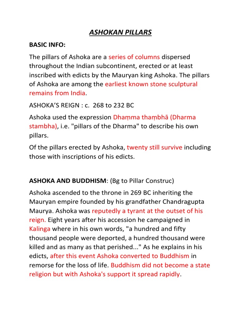 The Pillars of Ashoka: Monumental Stone Columns Erected by the Mauryan ...