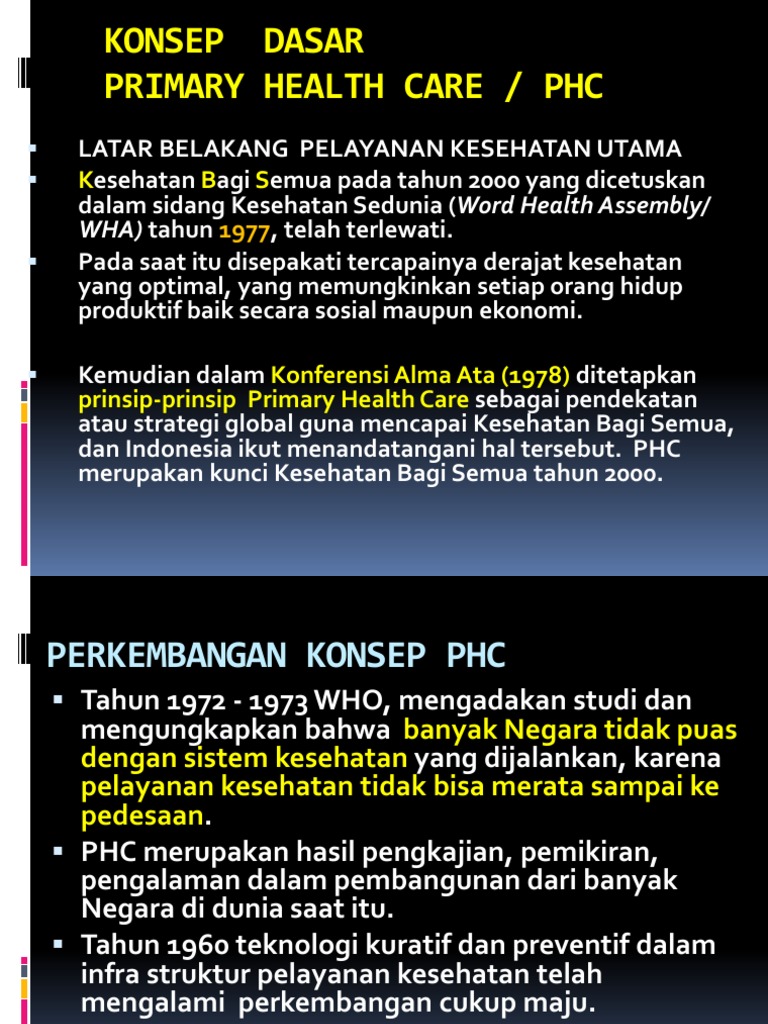 Konsep Dasar PHC | PDF