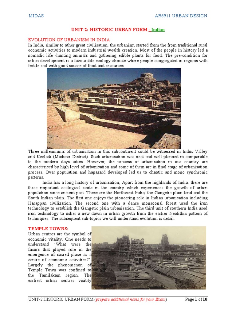 UNIT-2 Historic Urban Form Part-B Compressed | PDF | History