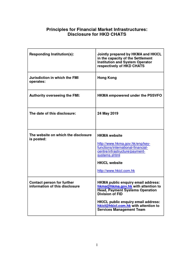 Hkicl - Disclosure For HKD Chats | PDF | Repurchase Agreement | Payment System