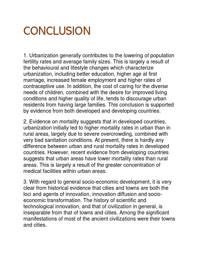 Conclusion | PDF | Urbanization | Economic Growth