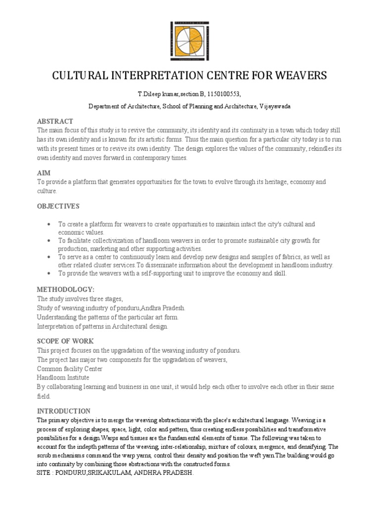 Weavers Community Centre | PDF | Weaving | Loom