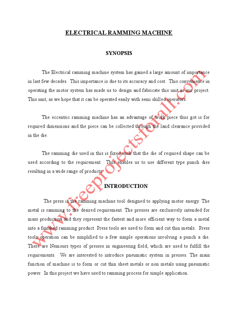 Electrical Ramming Machine | PDF | Machines | Electric Motor