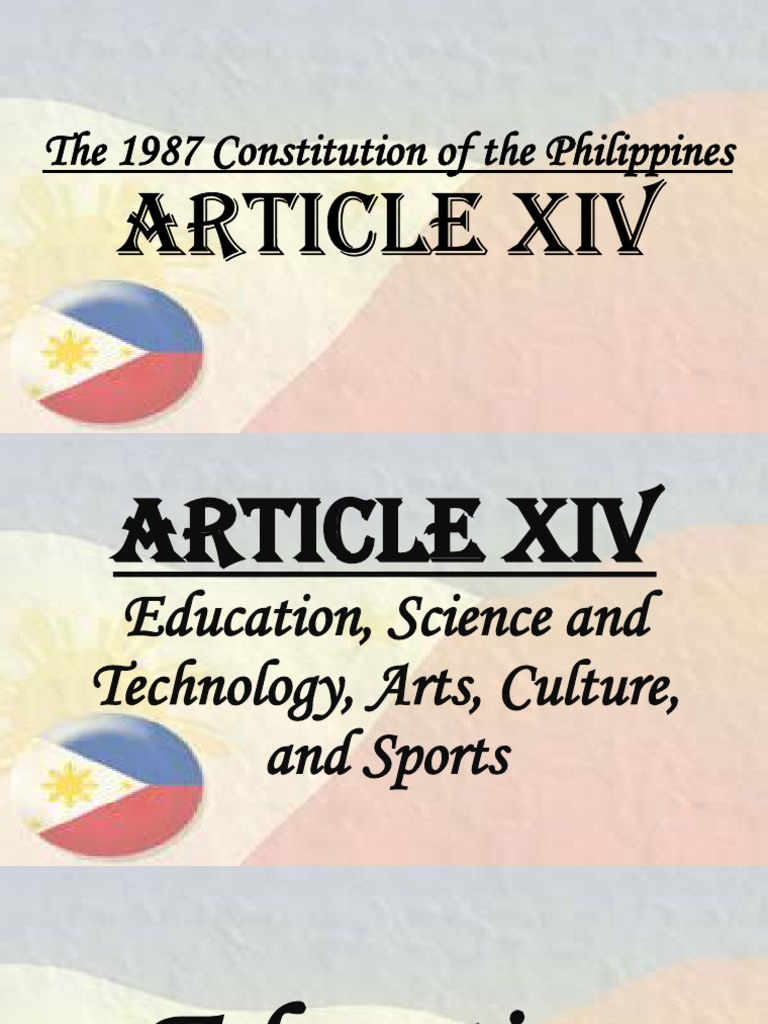 The 1987 Constitution of The Philippines, Article XIV | PDF ...