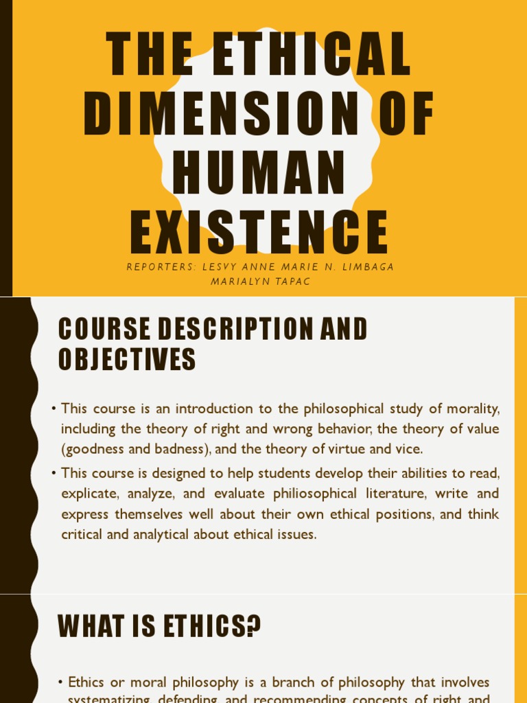 The Ethical Dimension of Human Existence | Good And Evil | Morality