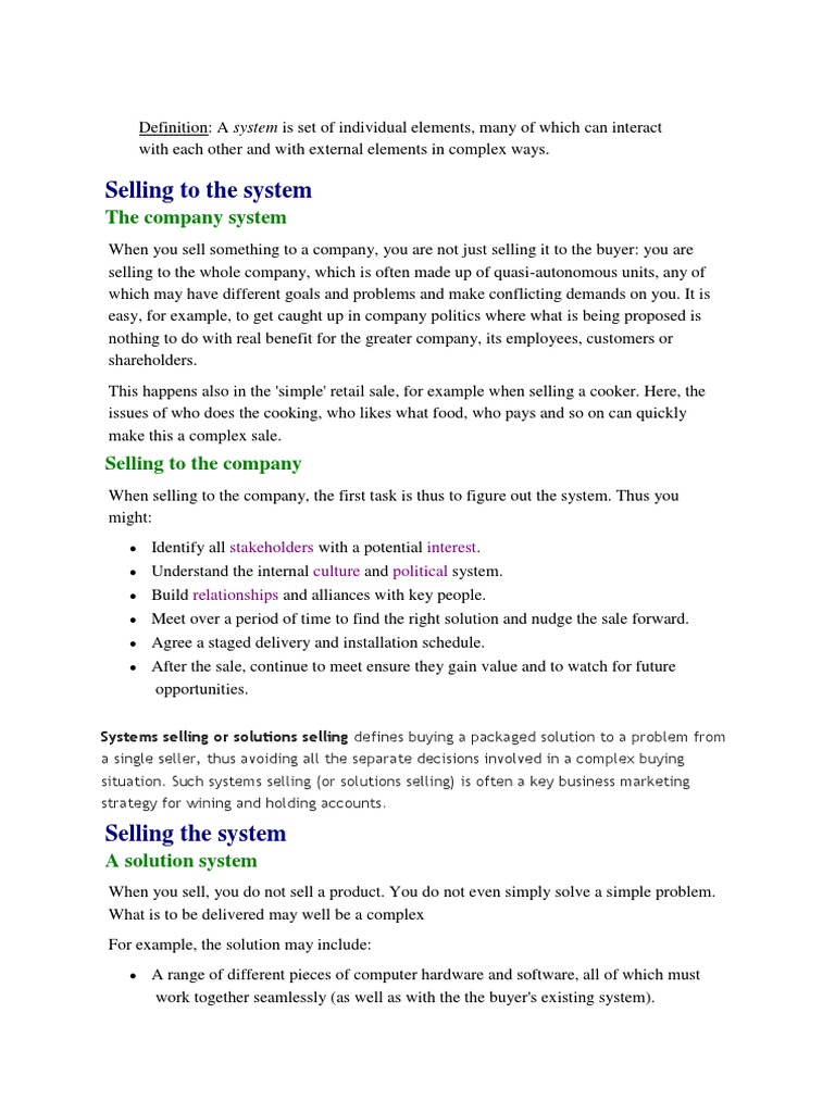 Systems Selling | PDF | Sales | Microeconomics