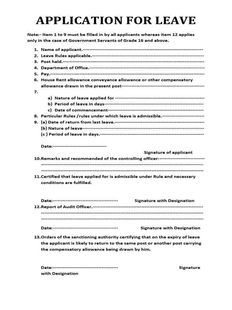 Application For Leave Earned or Any Other Long Leave | PDF | Government ...