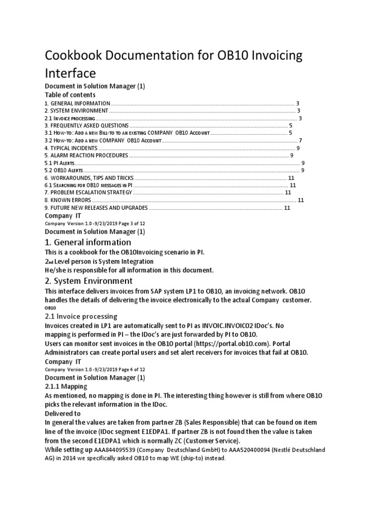 Sap Ob10 Cookbook | PDF | Invoice | Information Technology Management