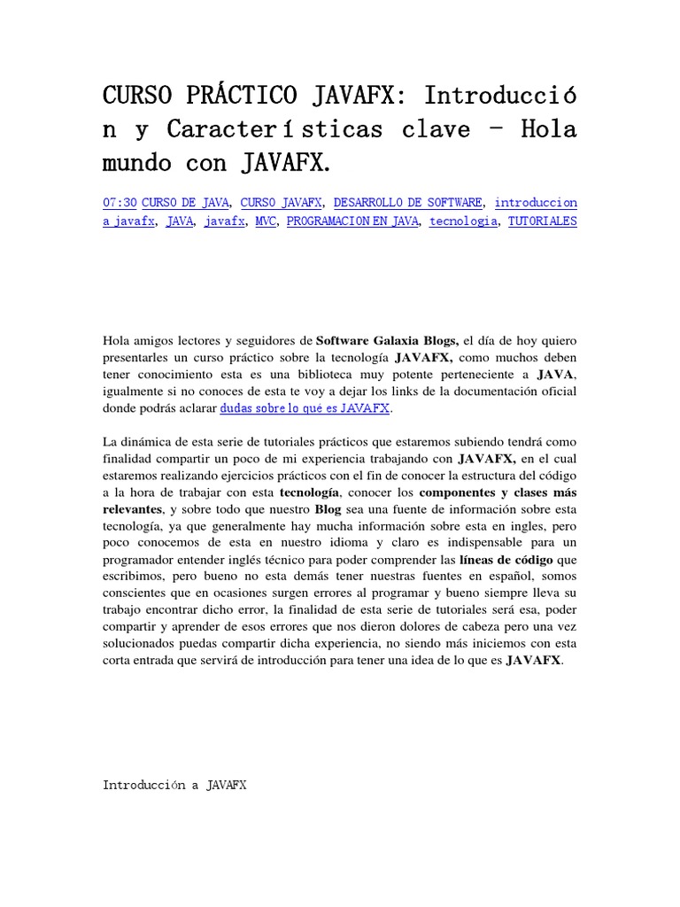 Curso Práctico Javafx | PDF | Java (lenguaje de programación) | Software multiplataforma