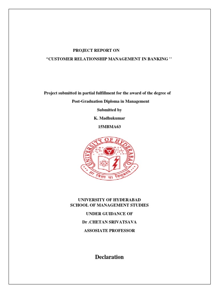 MBA Project On CRM | PDF | Customer Relationship Management ...