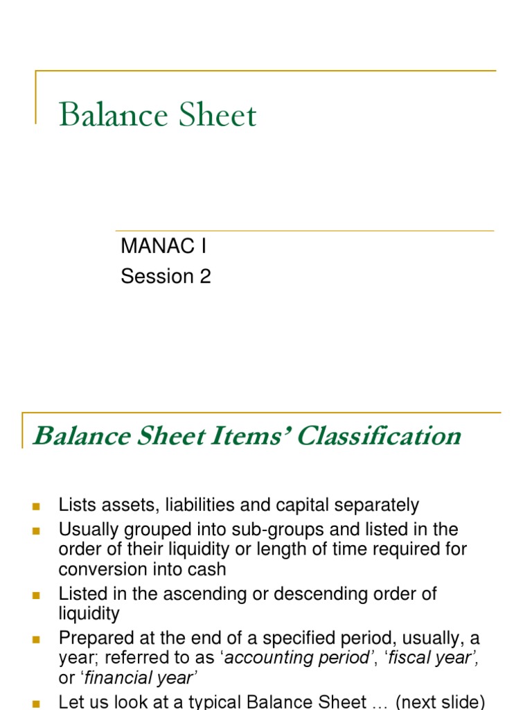Balance Sheet-Part1-Classification of Assets | PDF | Balance Sheet ...