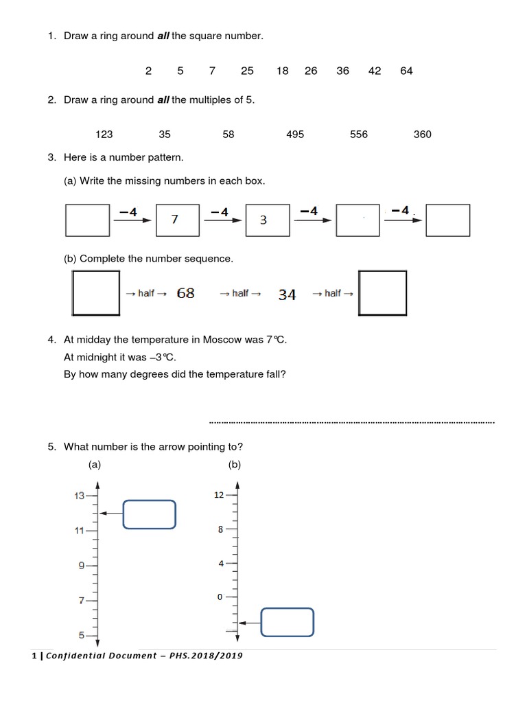 Draw A Ring Around All The Square Number | PDF | Teaching Mathematics