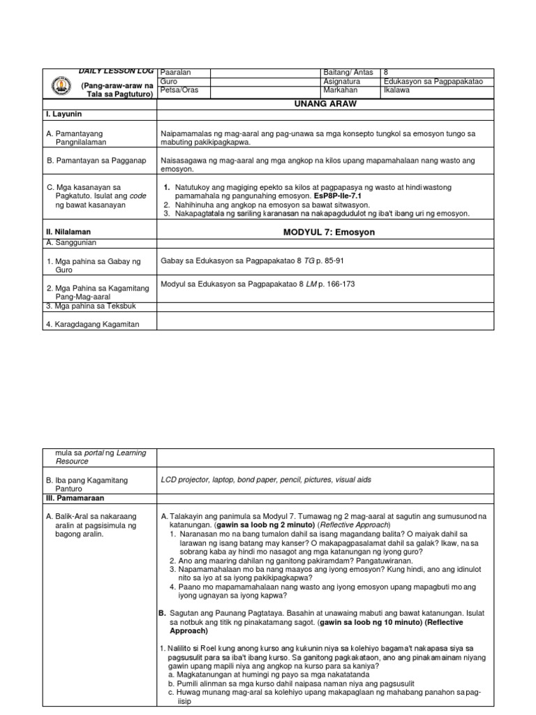EsP DLL 8 Module 7 | PDF