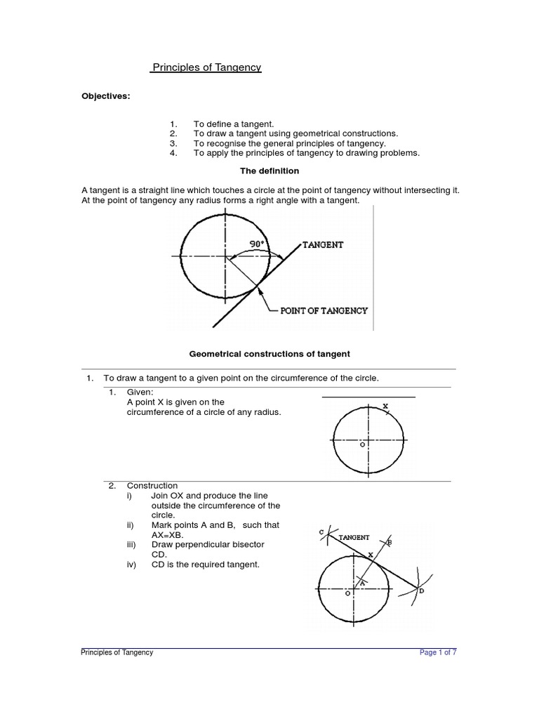 Engineering Drawing Tangency | PDF | Tangent | Radius