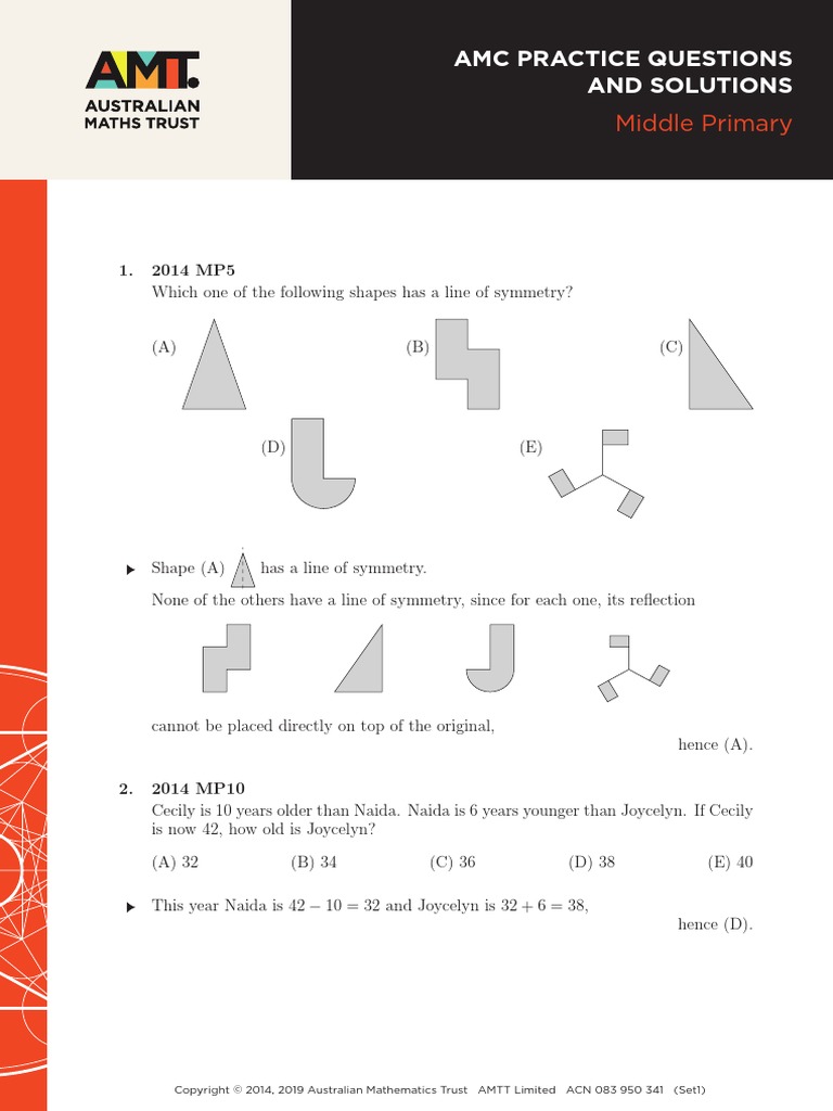 AMC Practice Problems Solutions Set1 MPR | PDF | Mathematical Objects ...