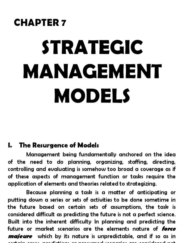 Strategic Management Model | PDF | Strategic Management | Strategic ...