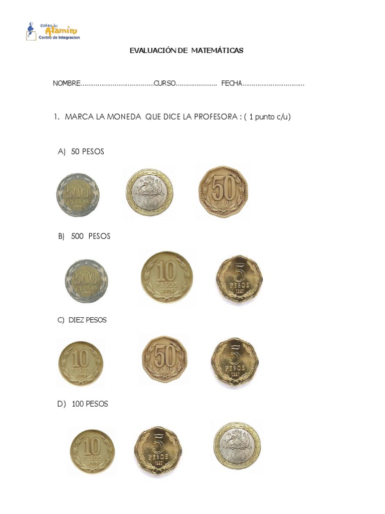 Prueba Uso de Dinero | PDF | Métodos y materiales de enseñanza | Arte