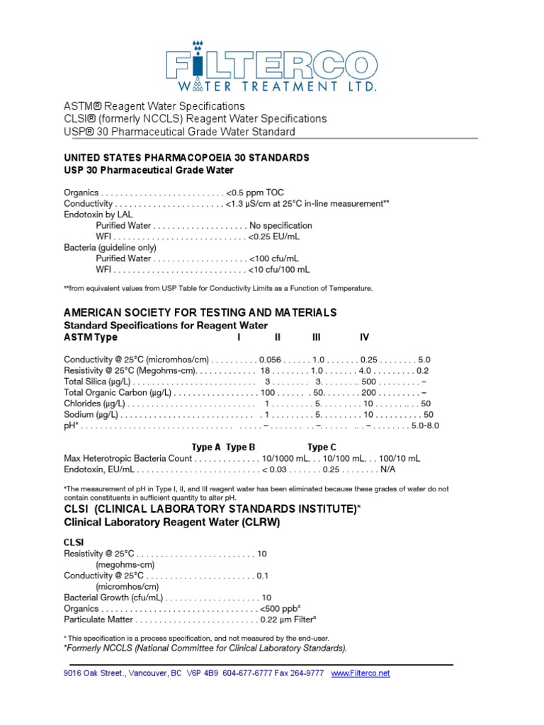 Pure Water | PDF | Purified Water | Electrical Resistivity And Conductivity