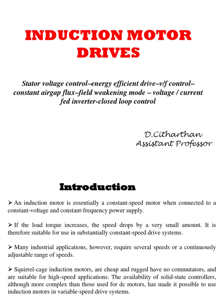 V/F Control of Induction Motors for Variable Speed Drive Applications ...
