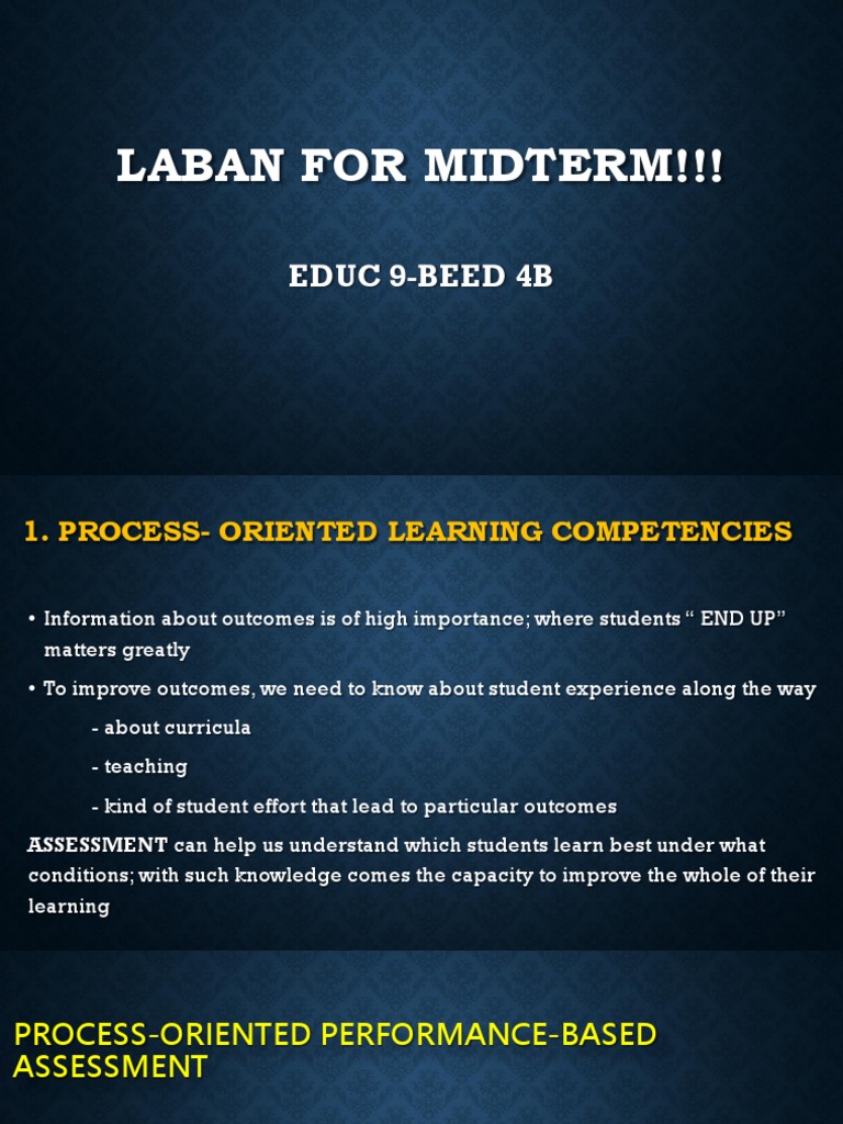 Process-Oriented Learning Assessment | PDF | Rubric (Academic) | Cognition
