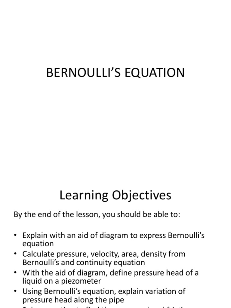 Bernoullis | PDF | Fluid Dynamics | Density