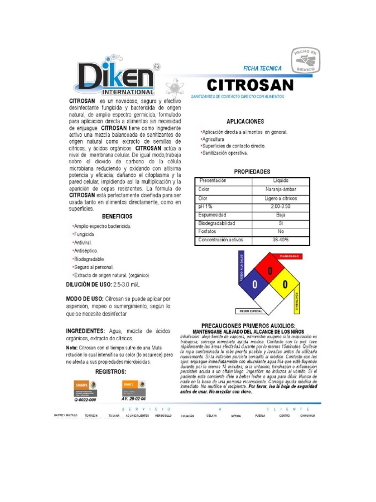 Ficha Tecnica Citrosan | PDF