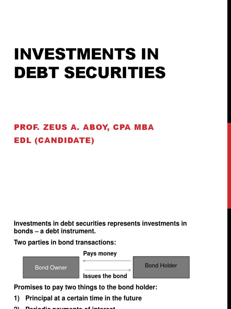 Understanding Debt Securities Investments | PDF | Bonds (Finance ...