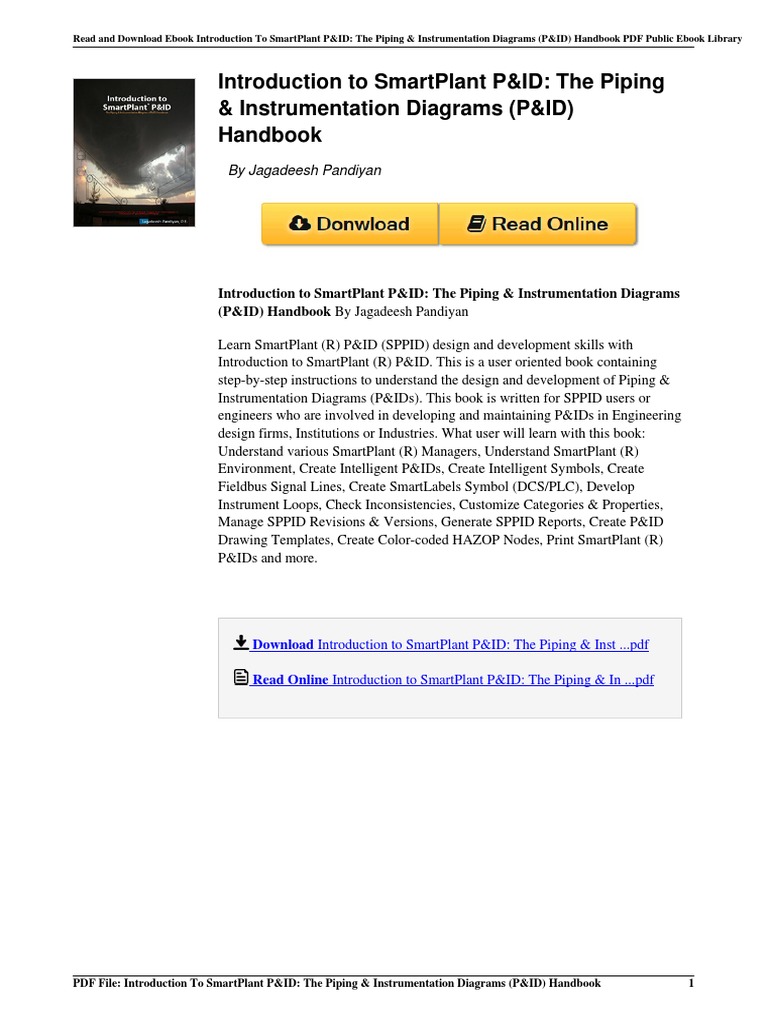 Introduction To Smartplant Pid The Piping Instrumentation Diagrams Pid Handbook by Jagadeesh ...