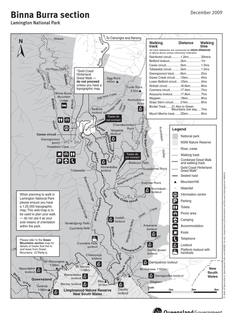 Lamington Binna Burra Map | PDF | Geography | Protected Area