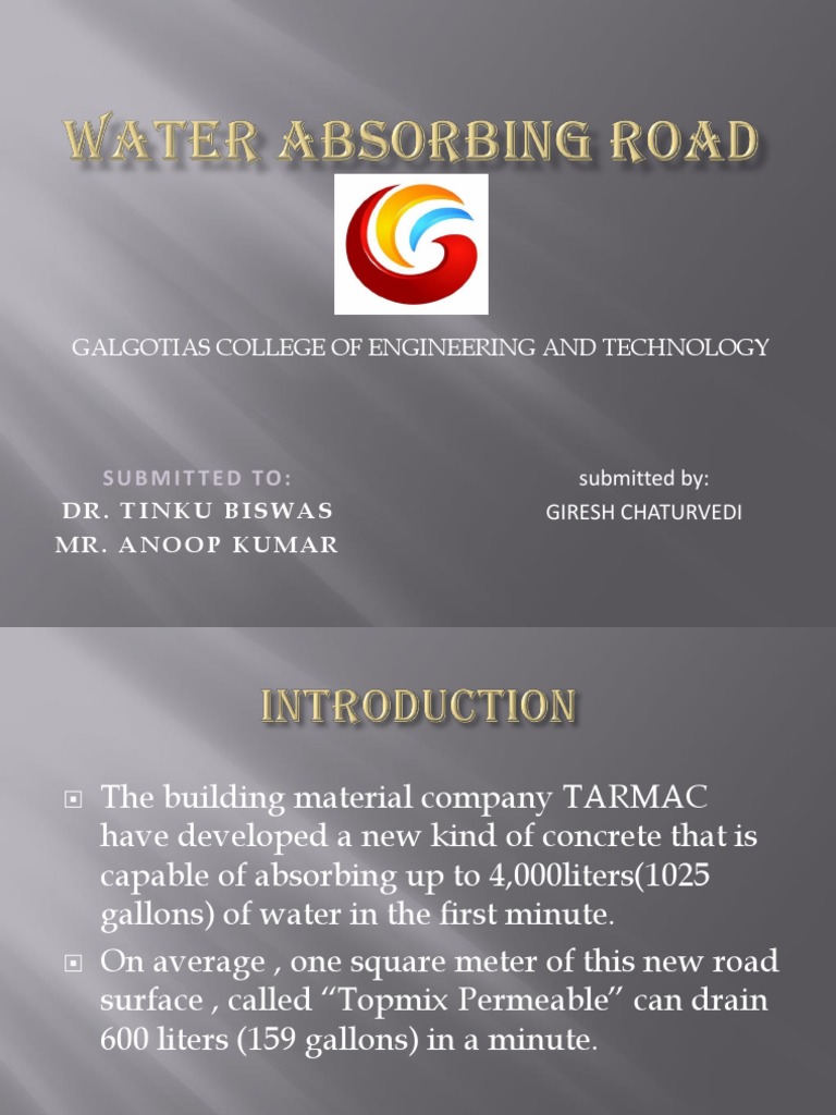 Water Anbsorbing Road2 | PDF | Asphalt | Concrete
