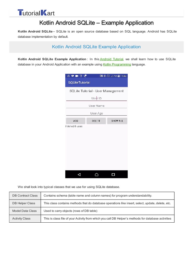 Android Sqlite Example Application | PDF | Information Technology ...