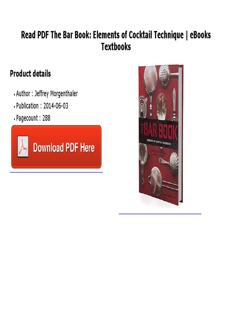 The Bar Book: Cocktail Techniques PDF | PDF | Intellectual Works | E Books