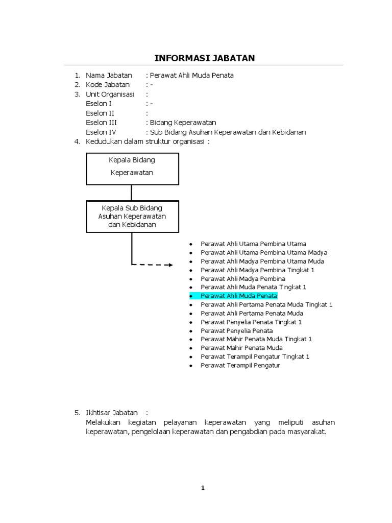 Anjab Perawat Ahli Muda | PDF