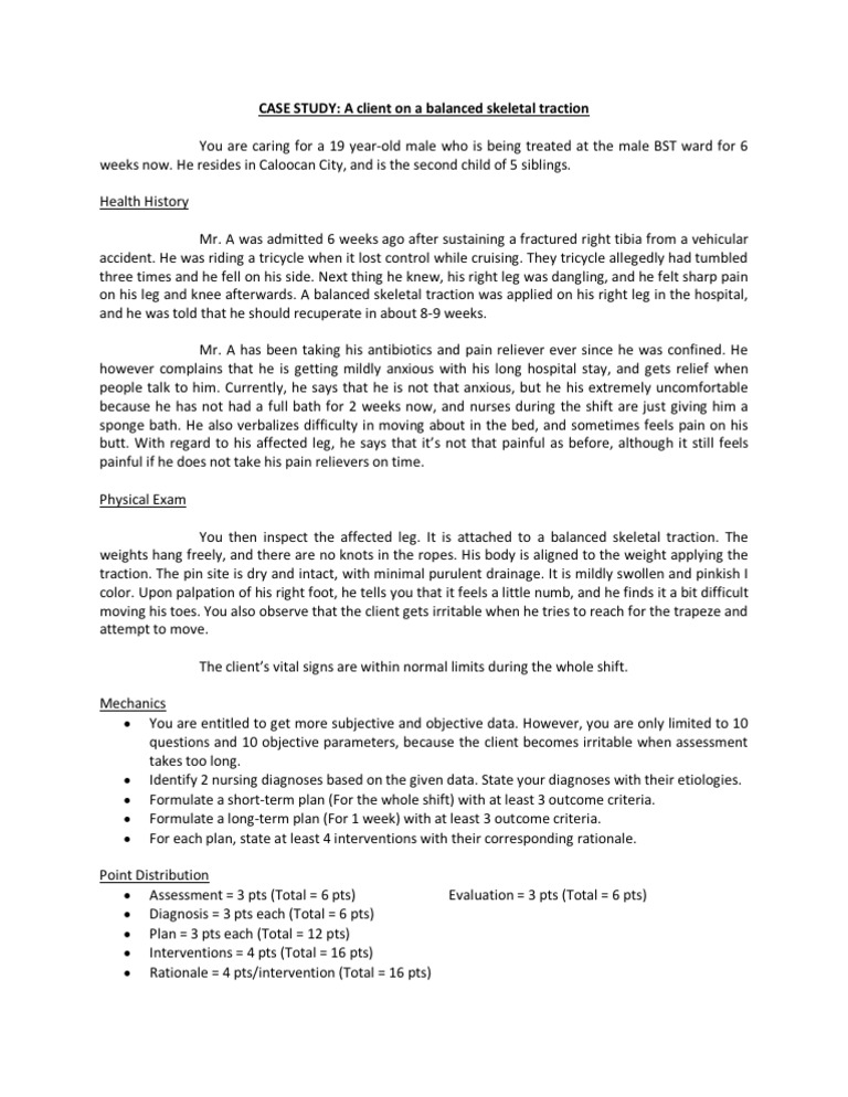 Case Study - Balanced Skeletal Traction | Medical Diagnosis | Health Care