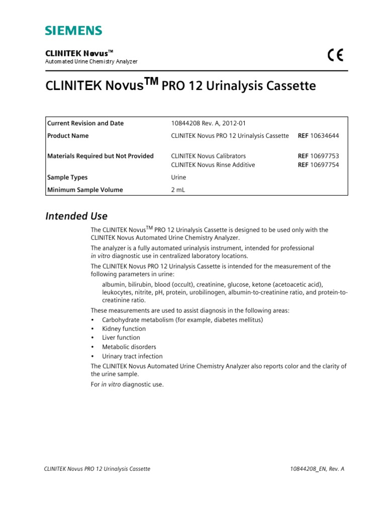Clinitek Novus | PDF | Creatinine | Urine