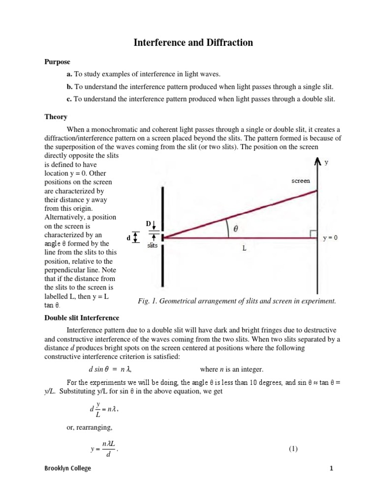 Interference and Diffraction | PDF | Diffraction | Coherence (Physics)